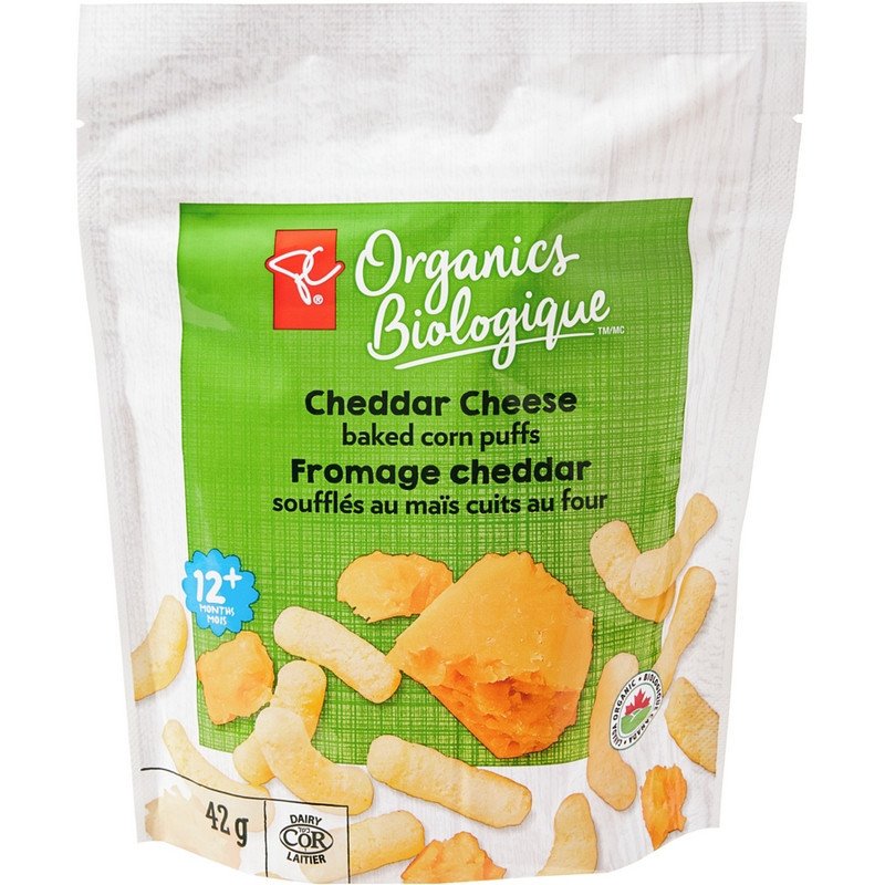 PC Organics Cheddar Cheese Baked Corn Puffs 42 g