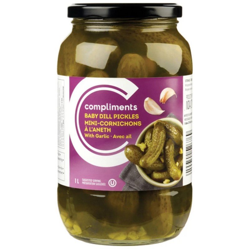 Compliments Baby Dill Pickles with Garlic 1 L